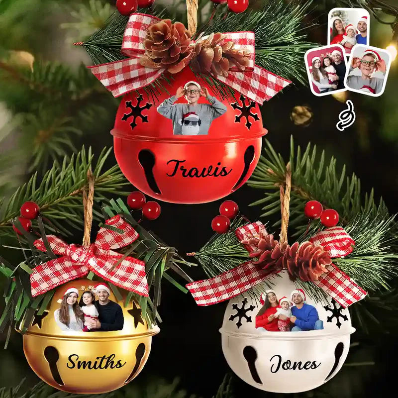Custom Photo Christmas Bell With Name - Personalized Jingle Bell Ornam ...