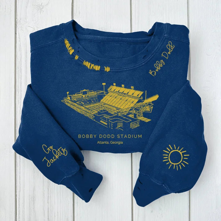 Bobby Dodd Stadium - Georgia Tech Yellow Jackets Alumni Distressed Mon ...
