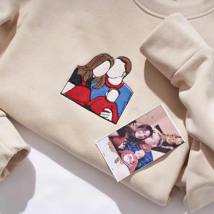 Custom Portrait Embroidery for Couples and Family Gifts – Broderft