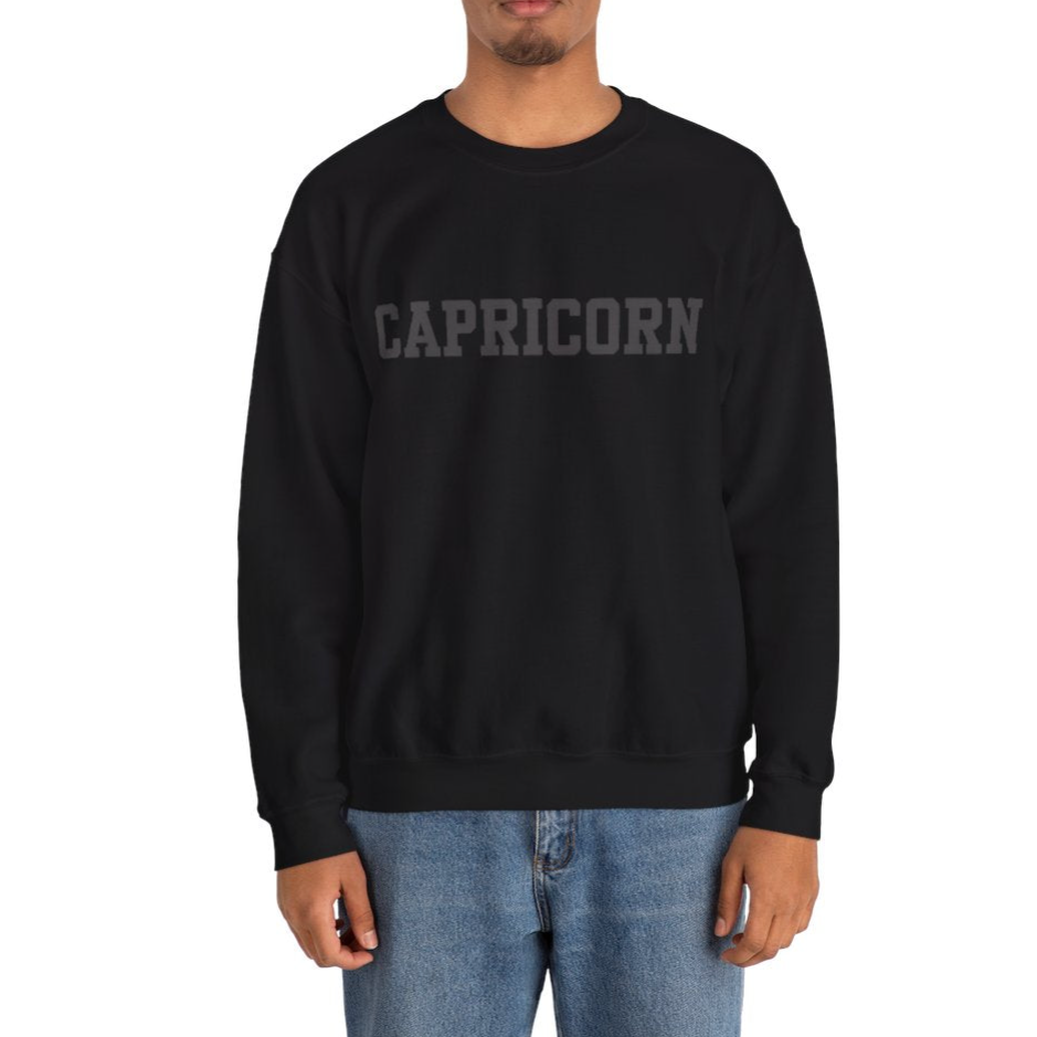 ♑Custom Zodiac Puff Print Crewneck-Capricorn Crewneck – Broderft